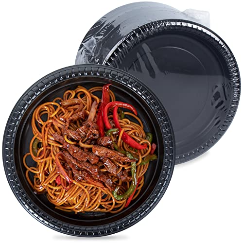 LEOBOX Plastic Plates, 150 Pack Heavy Duty 9 Inch Disposable Dinner Plates Microwavable Plastic Plates Convenient for Events Plates