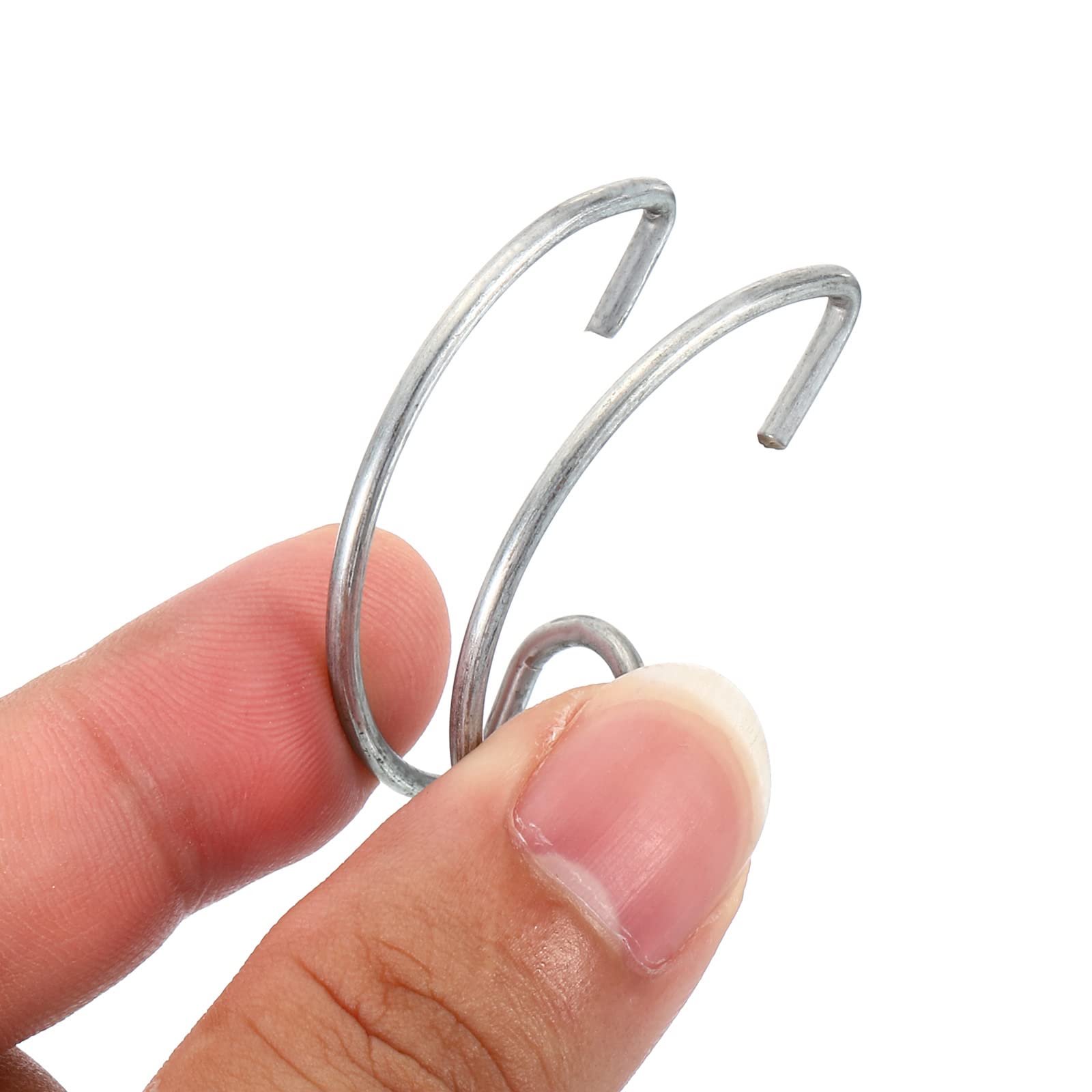 PATIKIL 1.6x0.9 Cage Door Hook, 10Pcs Stainless Steel Durable Double Wire Latch Hook for Locking and Fixing Rabbit Pig Poultry Cage, Silver