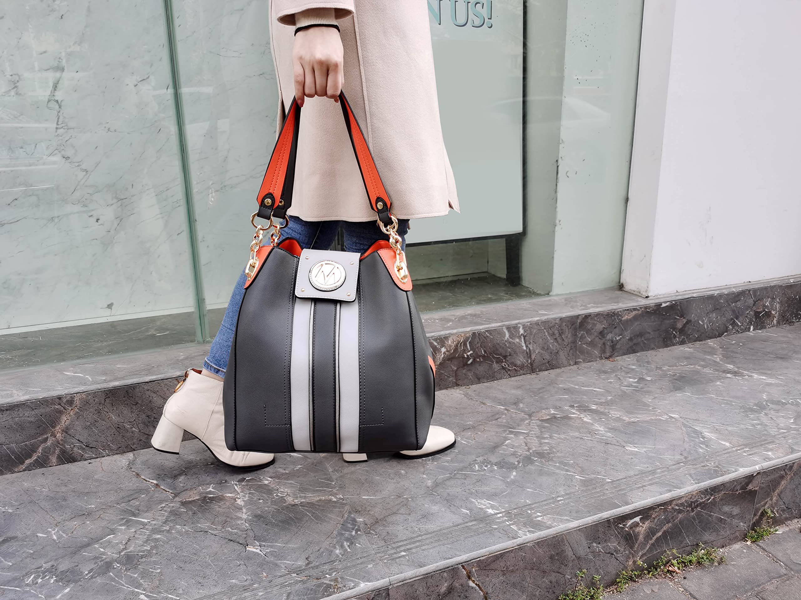 MKF Collection Hobo bag for Women, Vegan Leather Large Shoulder bag & Wristlet Wallet Purse