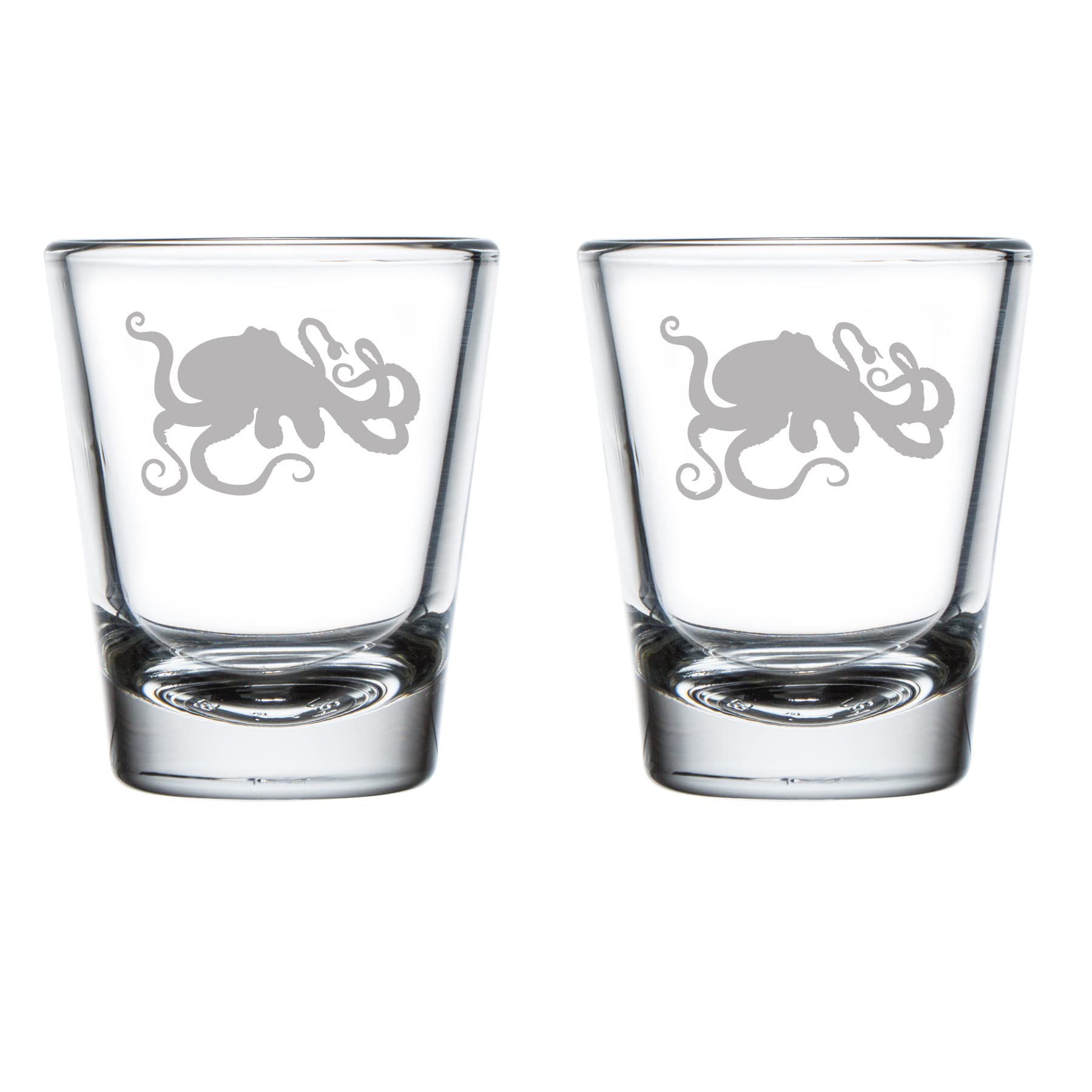 MIP Set of 2 Shot Glasses 1.75oz Shot Glass Octopus And Tentacles