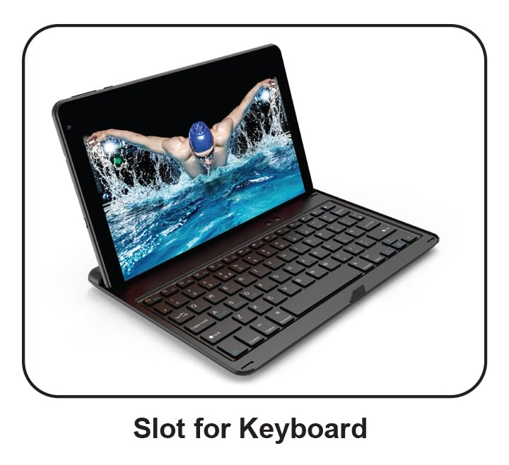 Naxa NID-1070 2-in-1 Core Android 11 Tablet with 10.1” HD IPS Screen and Bluetooth Keyboard Combo, 1.8GHz Quad Core Processor, 2GB RAM, 32GB Storage, Front & Rear Cameras, Speaker, & Microphone, Black