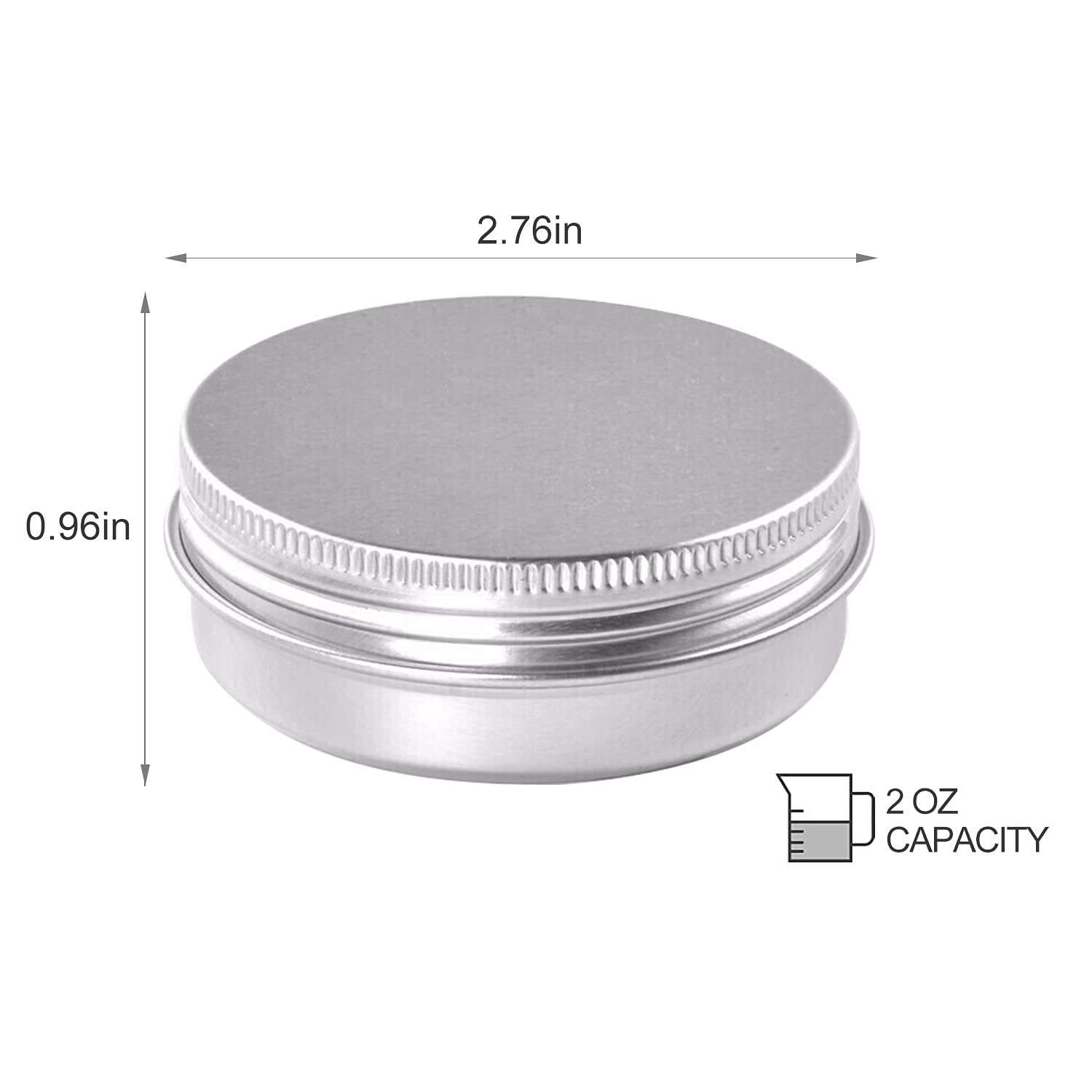 LZHAMZ 42 Pack 2 Oz Metal Round Tins Aluminum Tin Cans Containers with Screw Lid for Salve, Spices or Candies