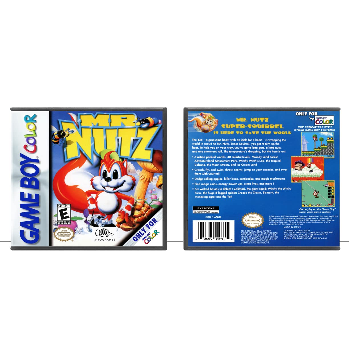 Mr. Nutz | (GBC) Game Boy Color - Game Case Only - No Game