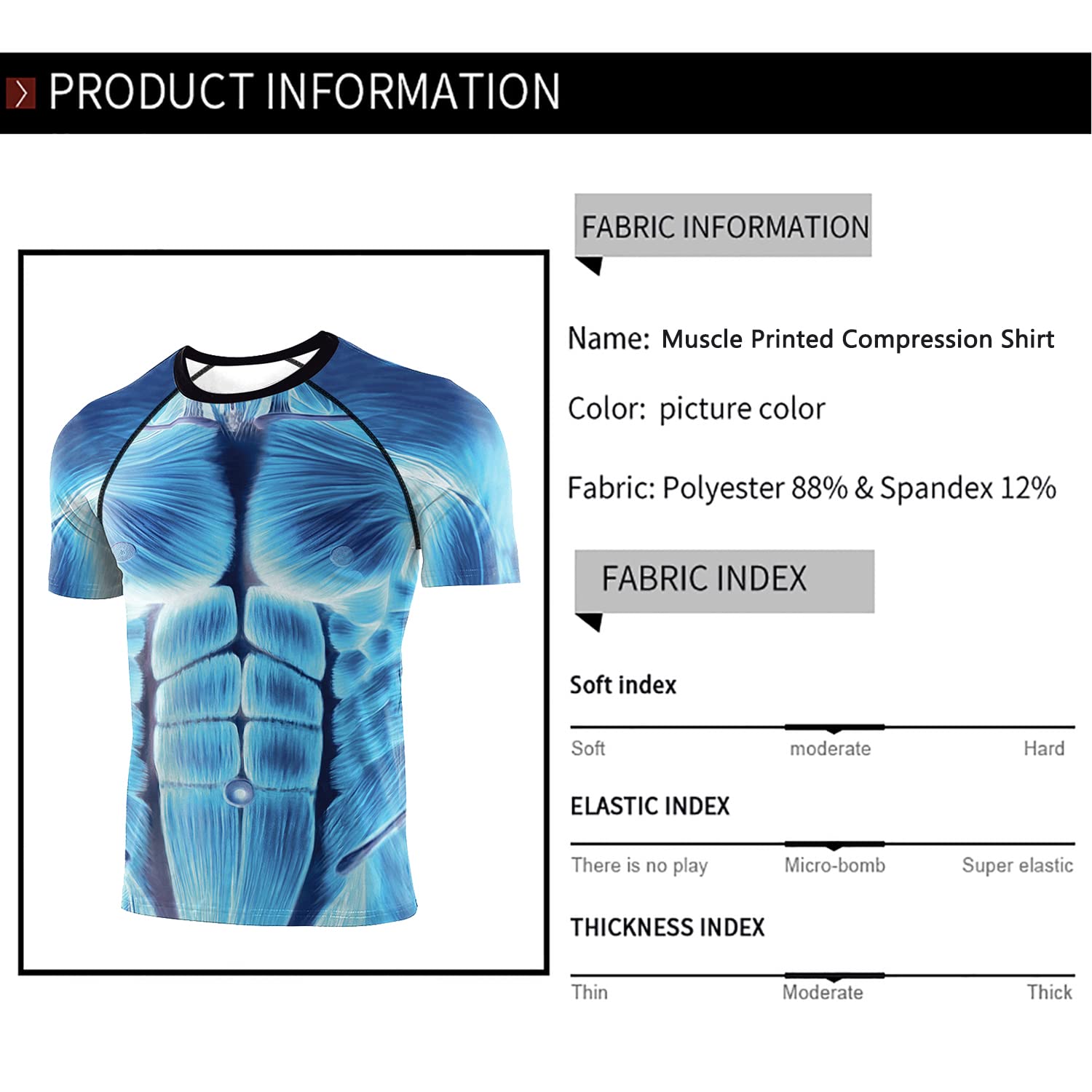 Men's Compression Shirt 3D Print T-Shirt Sports Running Fitness Quick Dry Workout Base Layer Shirts for Mens