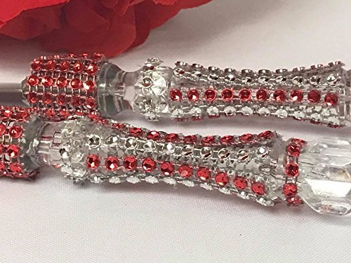 Mis Quince Anos Sweet 15 Birthday Cake Knife and Server Set Red Rhinestones