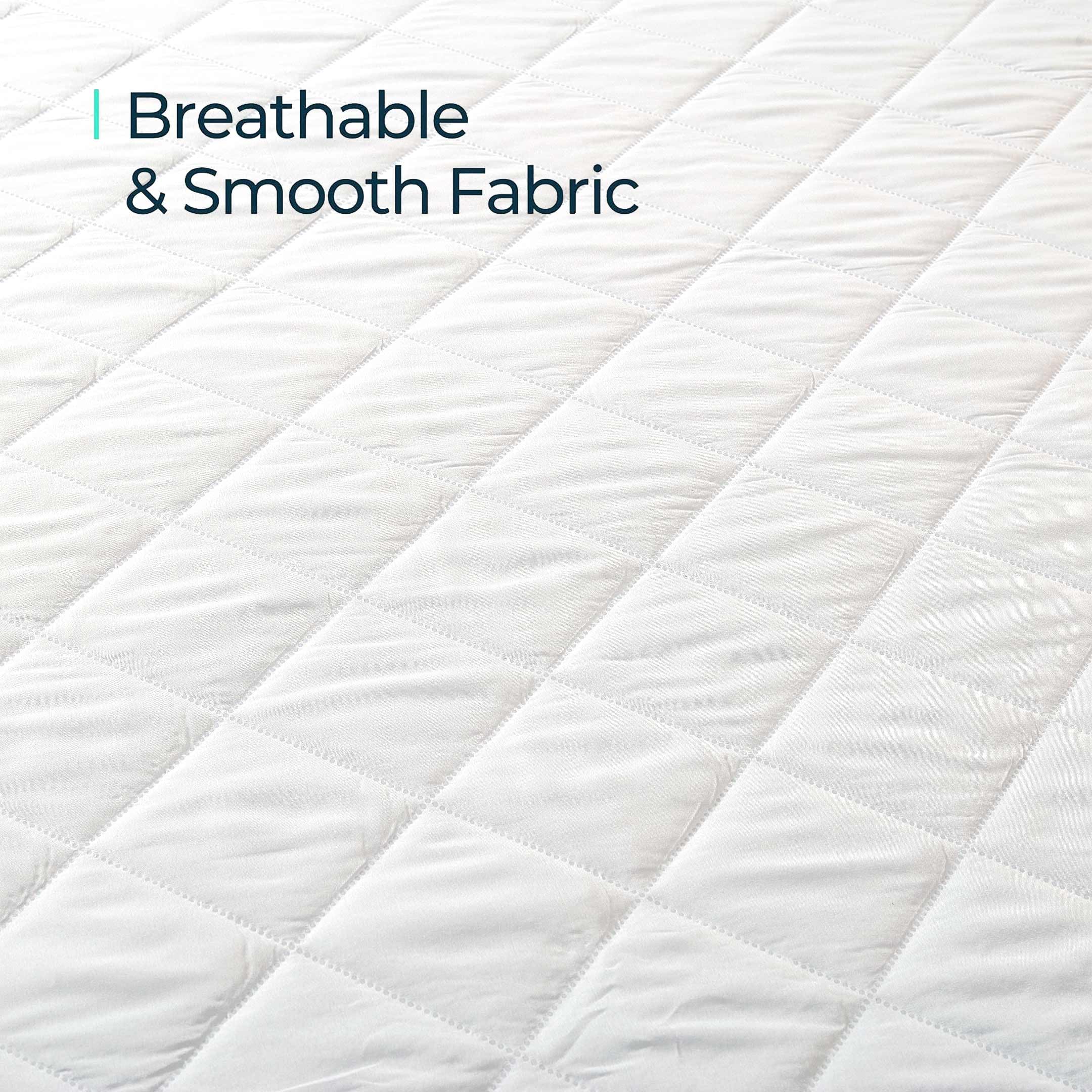 Quilted Mattress Protector - Noiseless Mattress Protector with Straps - Quilted Mattress Pad Cooling - Breathable Mattress Protector - Ultra Soft, Non Slip, Machine Washable Mattress Topper (King)