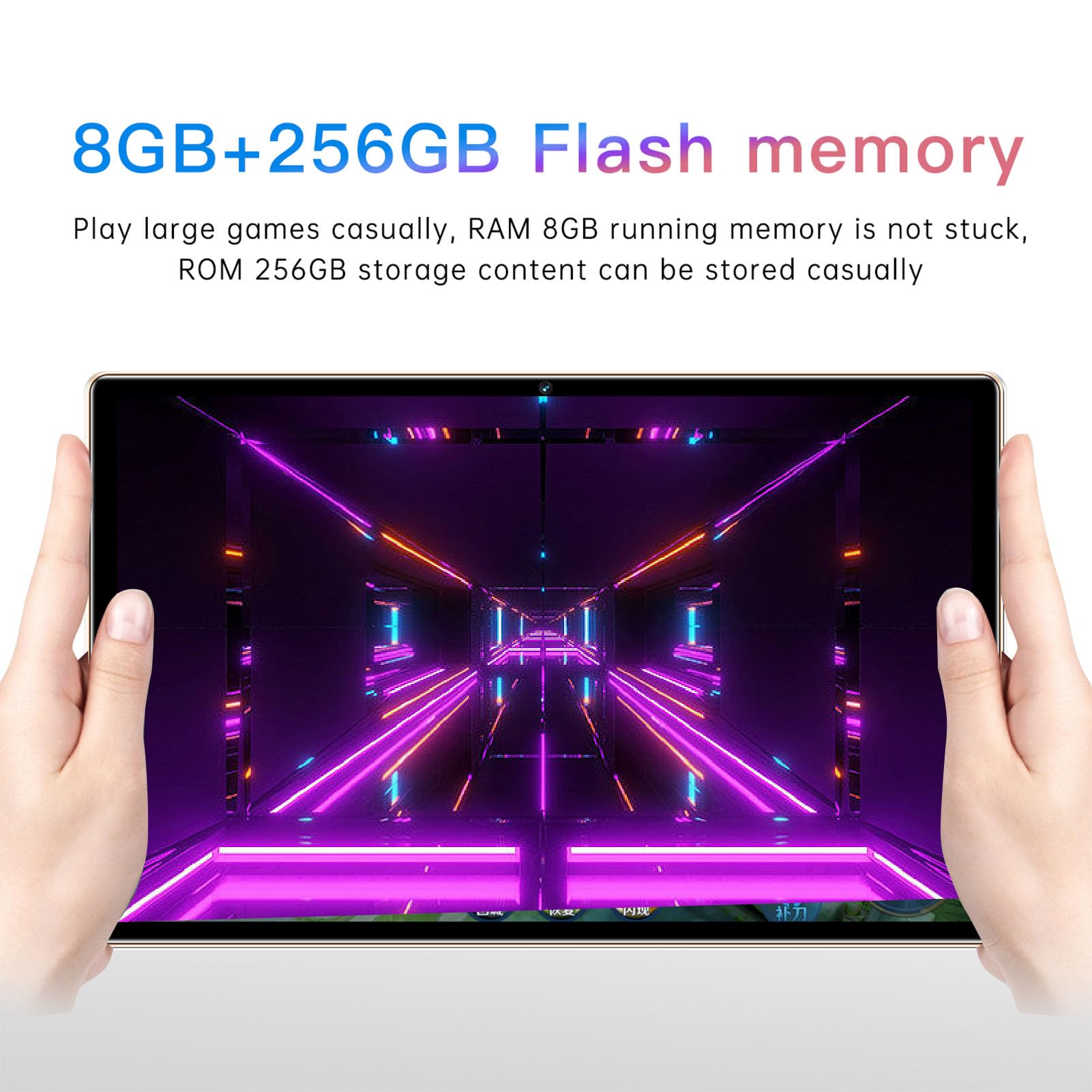 ICRPSTU GPS Tablet, 5G WiFi Digital Tablet 7000mAh 1960 X 1080 Resolution 8GB RAM 256GB ROM 10.1 Inch with Keyboard for Study Recreation (US Plug)