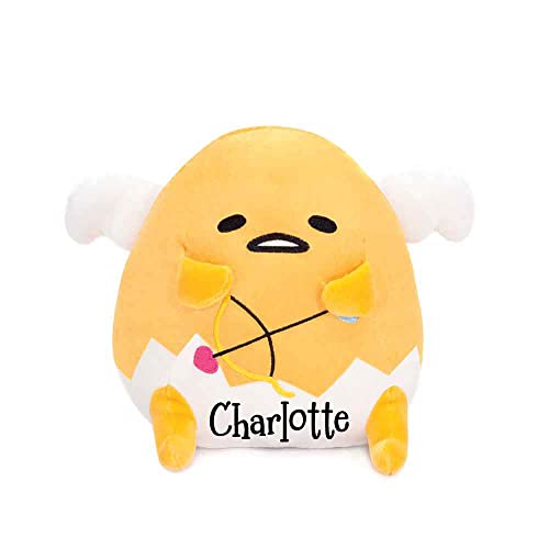 Knextion Inc Personalized Valentines Day Gudetama The Lazy Egg Cupid Gudetama Plush Toy - 8 Inches