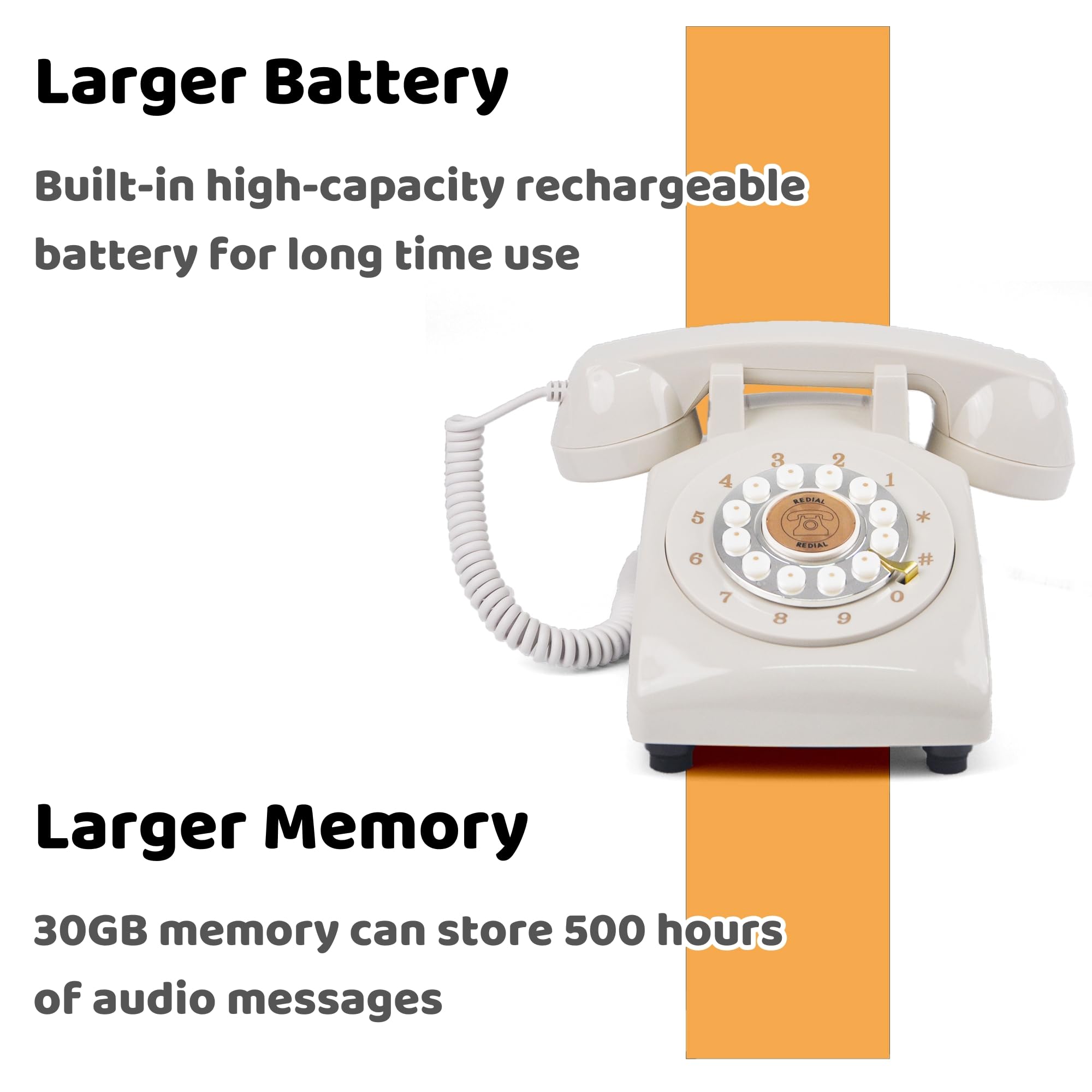 RetroVox Audio Guest Book Wedding Phone Guestbook Easy to Use & Fun Engagements Anniversaries Baby Showers Graduation Record Personalized Audio Messages Off-White