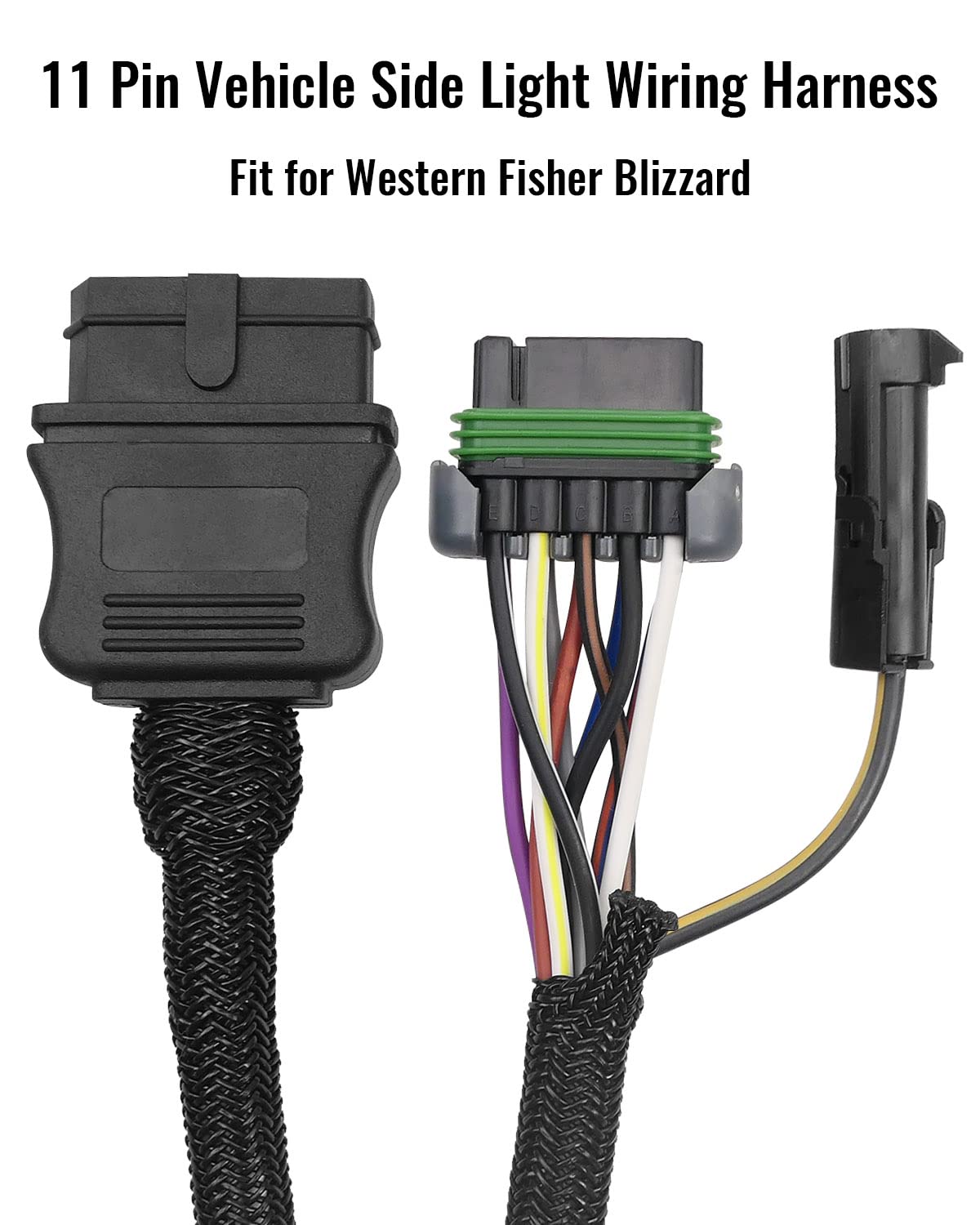NTSUMI 11 Pin Vehicle Side Light Wiring Harness Replace 26357 22413 Fit for Western Fisher Blizzard SnowEx Plows with Dust Cover