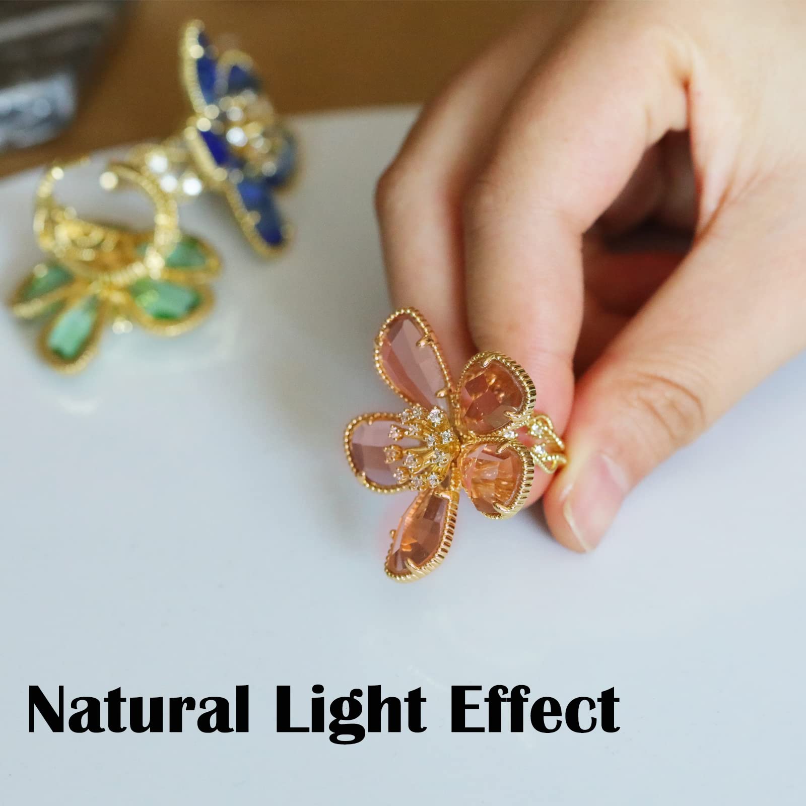 MACENT Flower Crystal Rings for Women,Crystal Petal Ring,Size Adjustable Ring Gift for Women Girl(Pink)