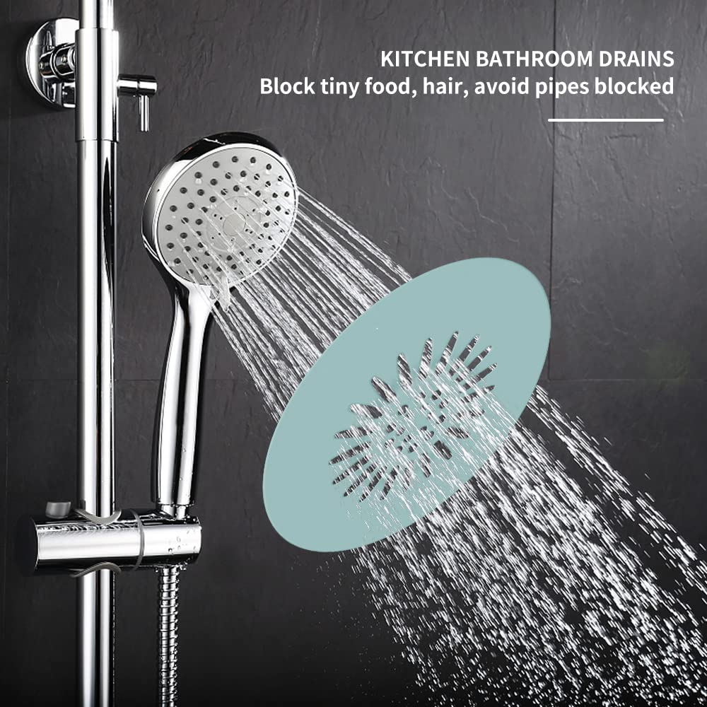LIEVUIKEN Drain Hair Catcher, Circular Drain Cover for Shower, Easy to Install and Clean, Silicone Hair Stopper Suit for Bathroom, Bathtub, Kitchen 5 Pack