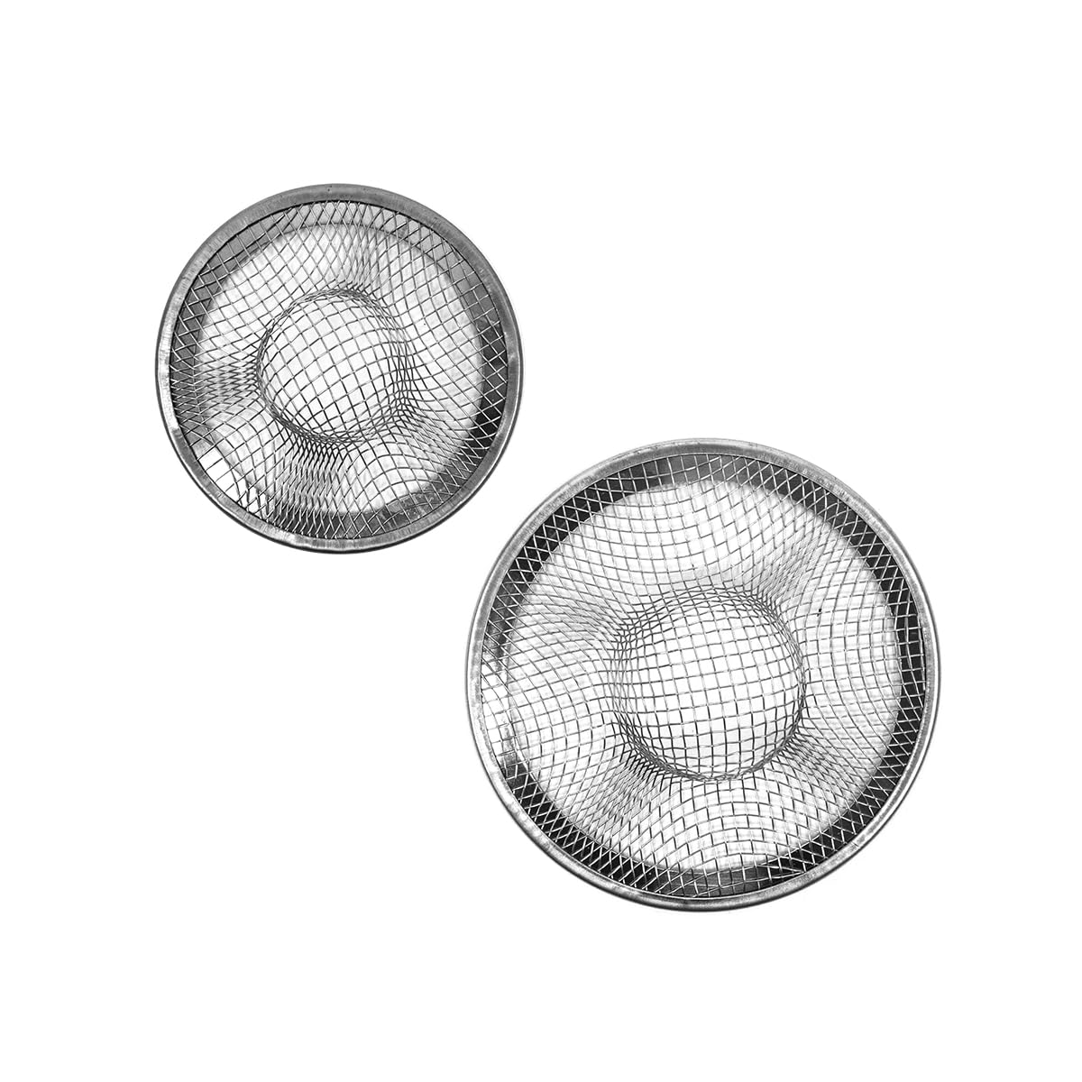 Treasure Gurus Stainless Steel Metal Kitchen Sink Basin 2pc Filter Set Strainer Stopper Bath Tub Hair Catcher Drainer