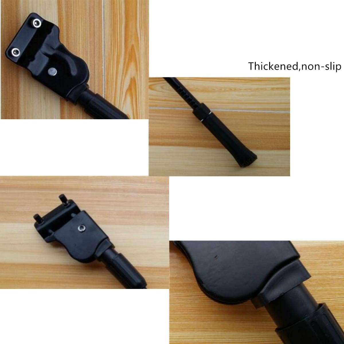 HOUTBY Bike Kickstand Steel Quick Adjust Height for Mountain Road BMX MTB Rear Side Bicycle Black