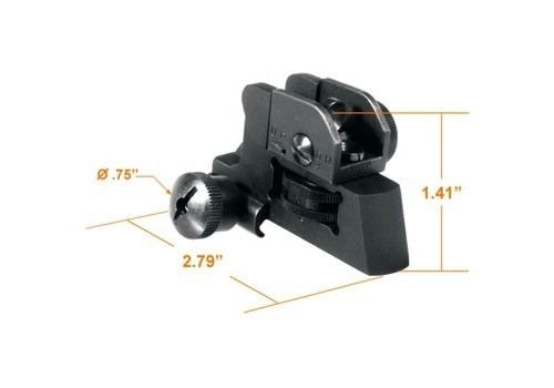 Green Blob Outdoors Match Grade Detachable Rear Sight with Full Range Windage and Elevation Adjustment, Matte Black