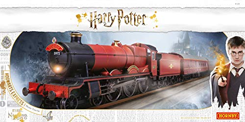 Hornby Hobbies Warner Brother's Harry Potter Hogwarts Express Electric Model Train Set HO Track with US Power Supply R1234M, Red & Black