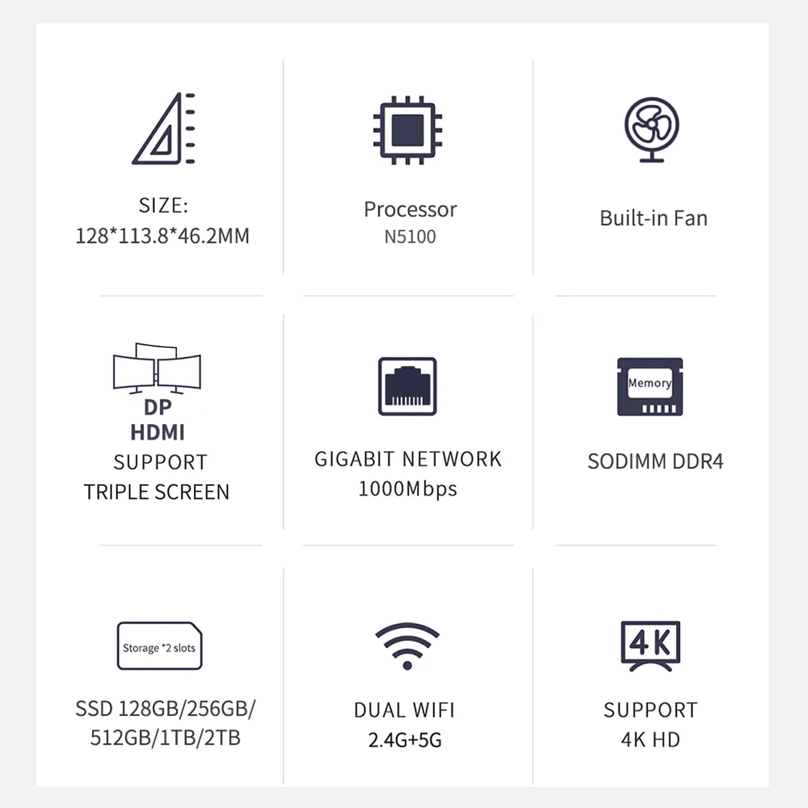 JMZZPC MAP02 Mini PC Windows 11 Preinstalled Intel 11th N5100 8GB DDR4 256GB M.2 SSD, Mini Desktop Computer 4K UHD Triple Display/Dual DDR4/Dual SSD/Dual WiFi/BT5.1/ RJ45/DP/Type C