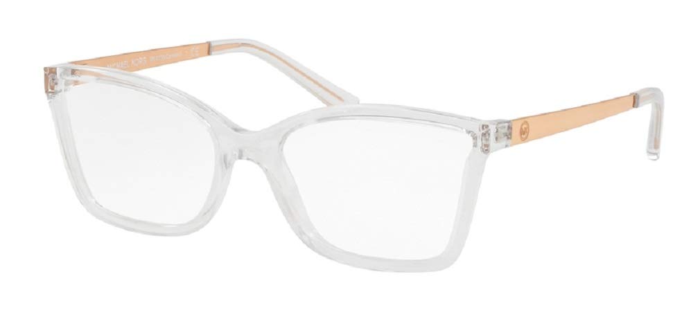 Michael Kors MK4058 CARACAS 3050 54M Crystal Clear Injected Rectangular Eyeglasses For Women+ BUNDLE With Designer iWear Eyewear Kit