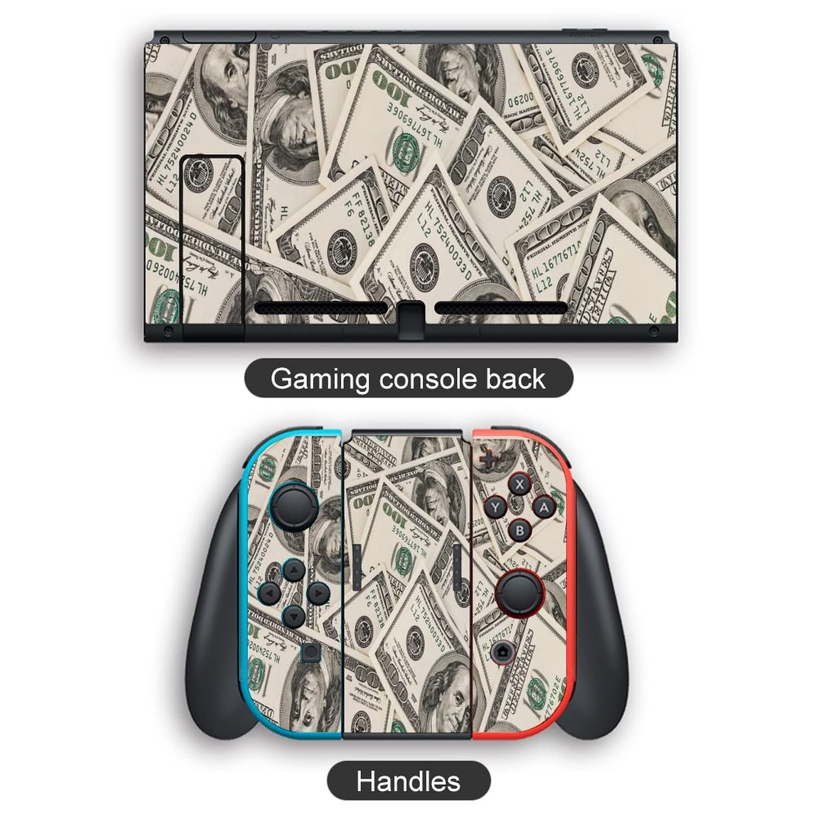 Money American Hundred Dollar Bills Decal Stickers Cover Skin Protective FacePlate for Nintendo Switch for Switch