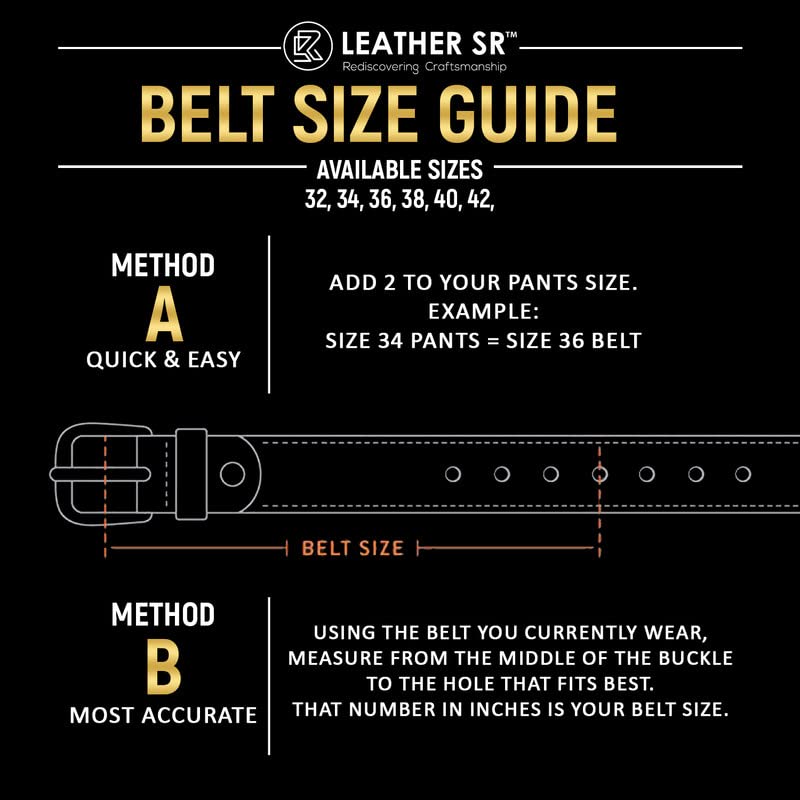 Leather SR Classic Mens Leather Belts Genuine Cow Leather Belt - Leather Belt For Men - Mens Work Belts Leather Heavy Duty (Black, 40)