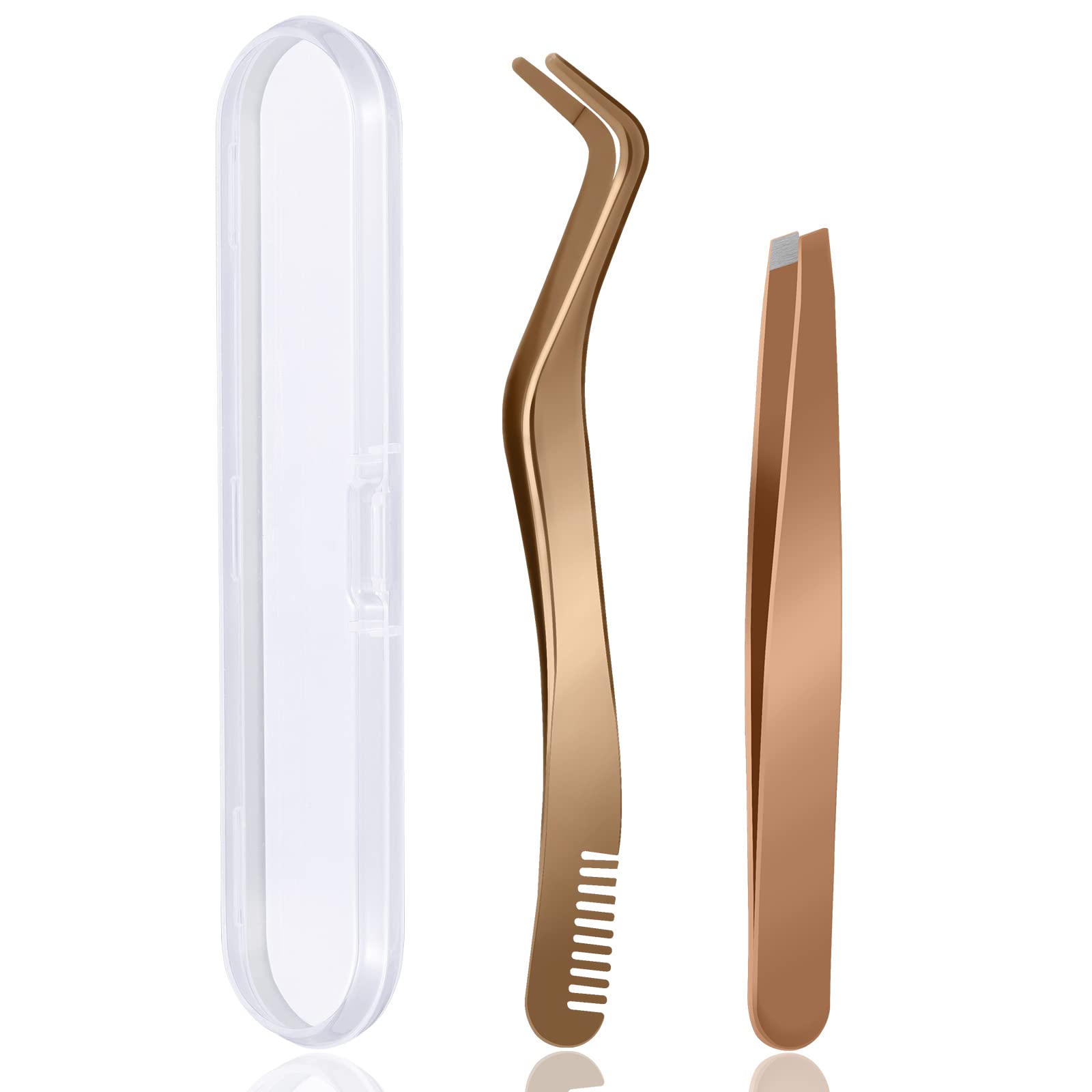 Lash Applicator Tool Eyelash Applicator Tool 2 Pieces for Lash Clusters B&Q Lash Extension Tweezers Gold Eyelash Tweezers DIY Lash Applicator Tweezers Set (Golden,2pcs)