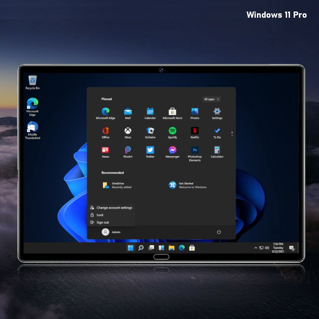 Onfite Android 10.8" 2K IPS 2560x1600, 10-Core, 4GB RAM/64GB ROM, Gaming Tablet w/Docking Keyboard, Run Windows 11 Pro (Subscription Included) Via palmCPU® Cloud Computer