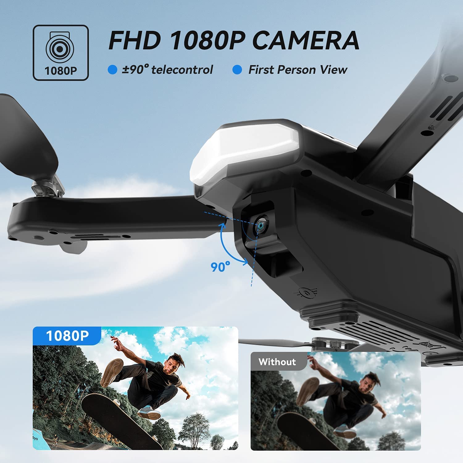 Holy Stone HS260 Drone for Kids Adults with 1080P HD Camera Adjustable, Foldable RC Quadcopter for Beginners with 30 Mins Flight, Gravity Sensor, Voice Control, Trajectory Flight with 3 Batteries