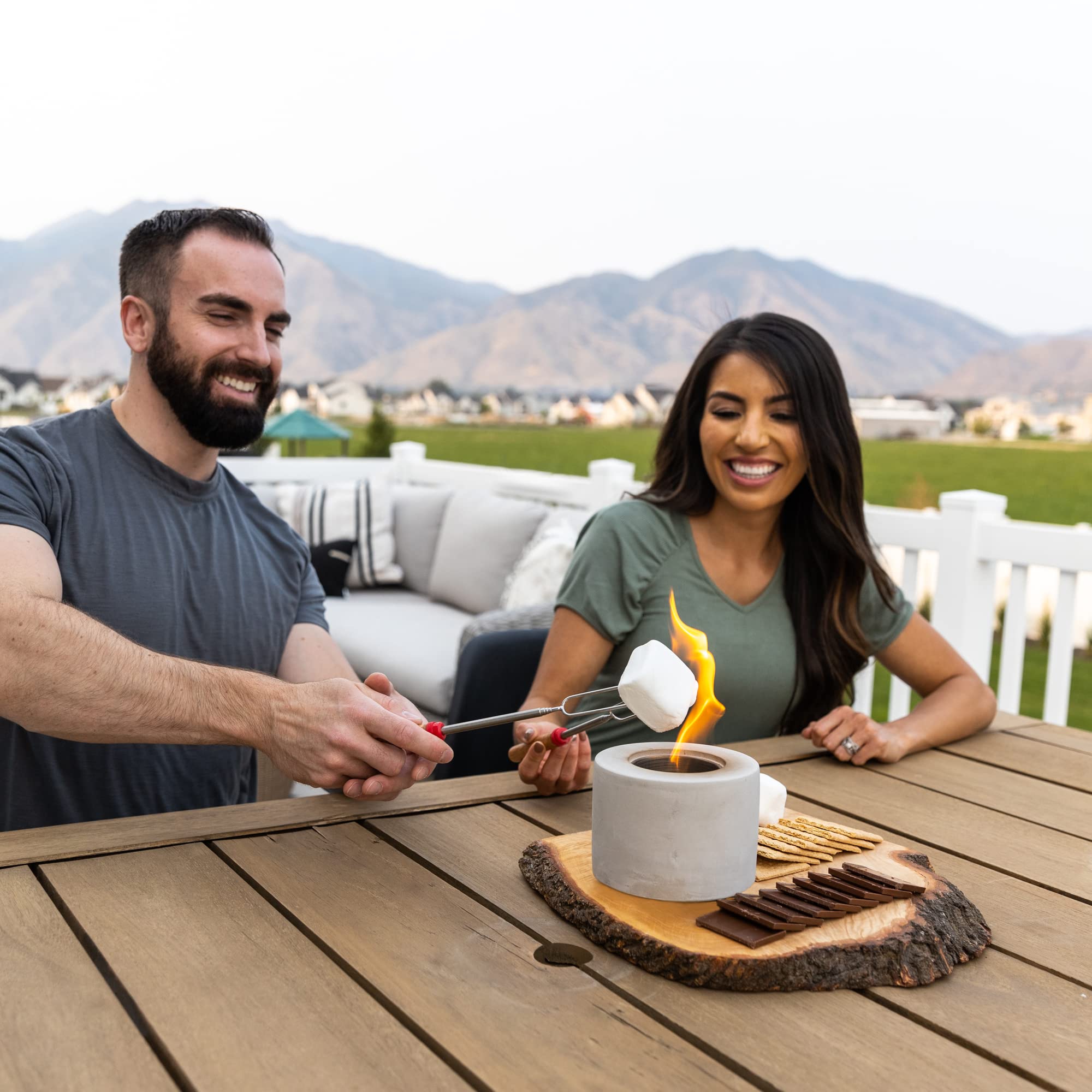 Napoli Tabletop Fire Pit. Indoor Fire Pit and Balcony Decor. 5" Table Top Fire Pit Bowl, Rubbing Alcohol Fueled Concrete Firepit. Mini Fire Pit, Tabletop Fireplace, Smores Maker, Portable Fire Bowls …