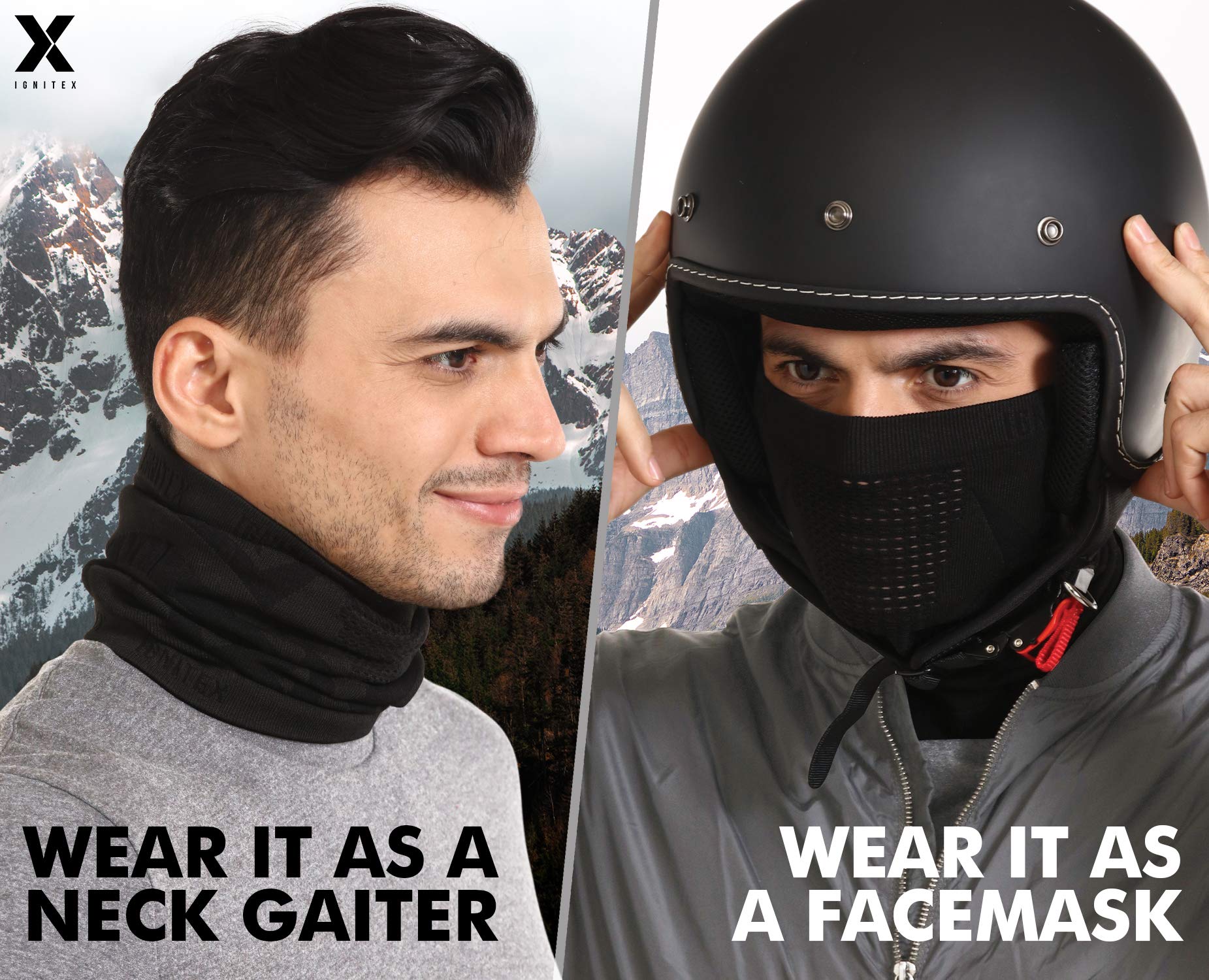 IGNITEX Ski Neck Gaiter, Winter Gaiter/Snowboarding Neck Warmer Gaiter, Breathable Ski Gator