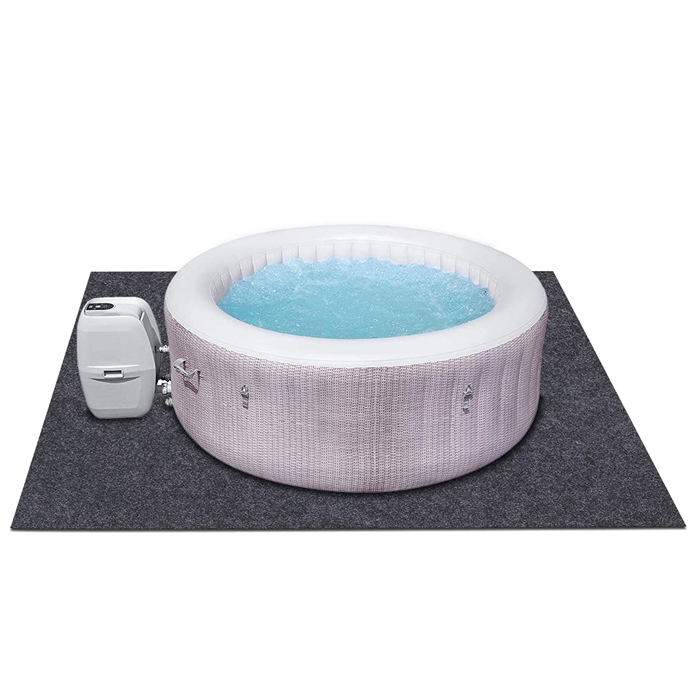 Meitola Hot Tubs Mat, Backing Prevents Liquid Penetration – Protects Floor, Contains Liquids, Anti-Slip Backing, Home Equipment mat,Protect The hot tubs from wear, Washable (90”×102”)