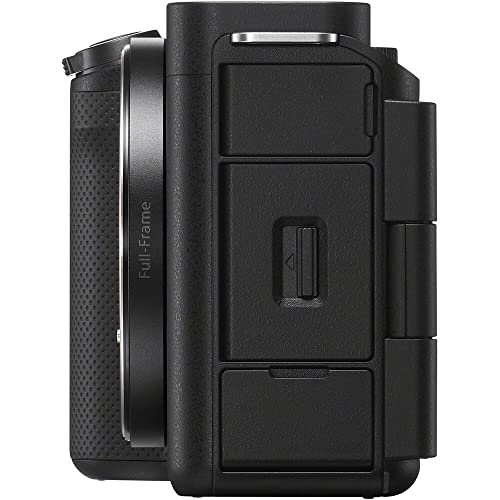 Sony Alpha ZV-E1 Full-Frame Vlog Mirrorless Lens Camera (Black) (ILCZVE1/B) + Case + 64GB Card + Card Reader + Flex Tripod + Memory Wallet + Cleaning Kit (Renewed)
