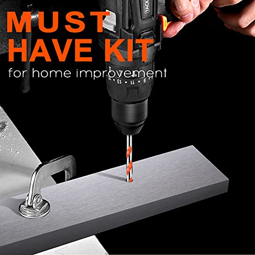 Masonry Drill Bits Set for Tile, Brick, Cement, Concrete, Glass, Plastic, Cinder Block, Wood etc,Chrome Plated with Industrial Strength Carbide Tips with Storage Case Orange(10 Pack)