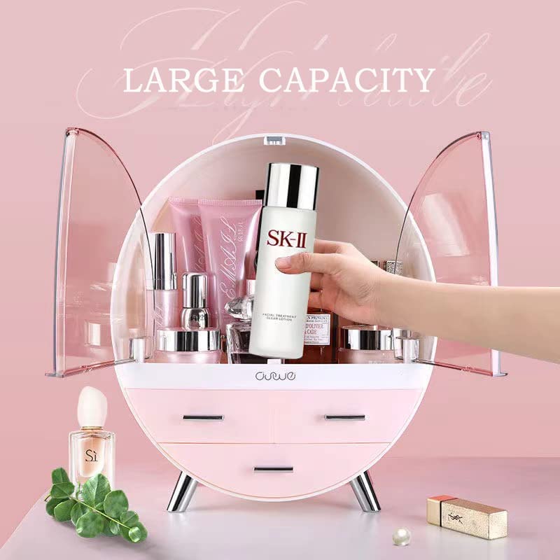 MIUOPUR Makeup Brush holder Organizer, 360° Rotating Make up Brush Holder, 5 Slots Pen Holder for Desk, Storage Cup for Lipsticks/Comb/Beauty Tool, Bathroom Vanity Desktop Organizer
