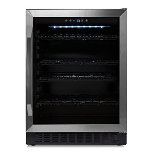 NewAir Stone Brewing 180 Can FlipShelf Beverage and Beer Refrigerator, 24β Built-In or Freestanding Wine Cooler with Reversible Shelves, Perfect for Bar, Gamer Room, or Office