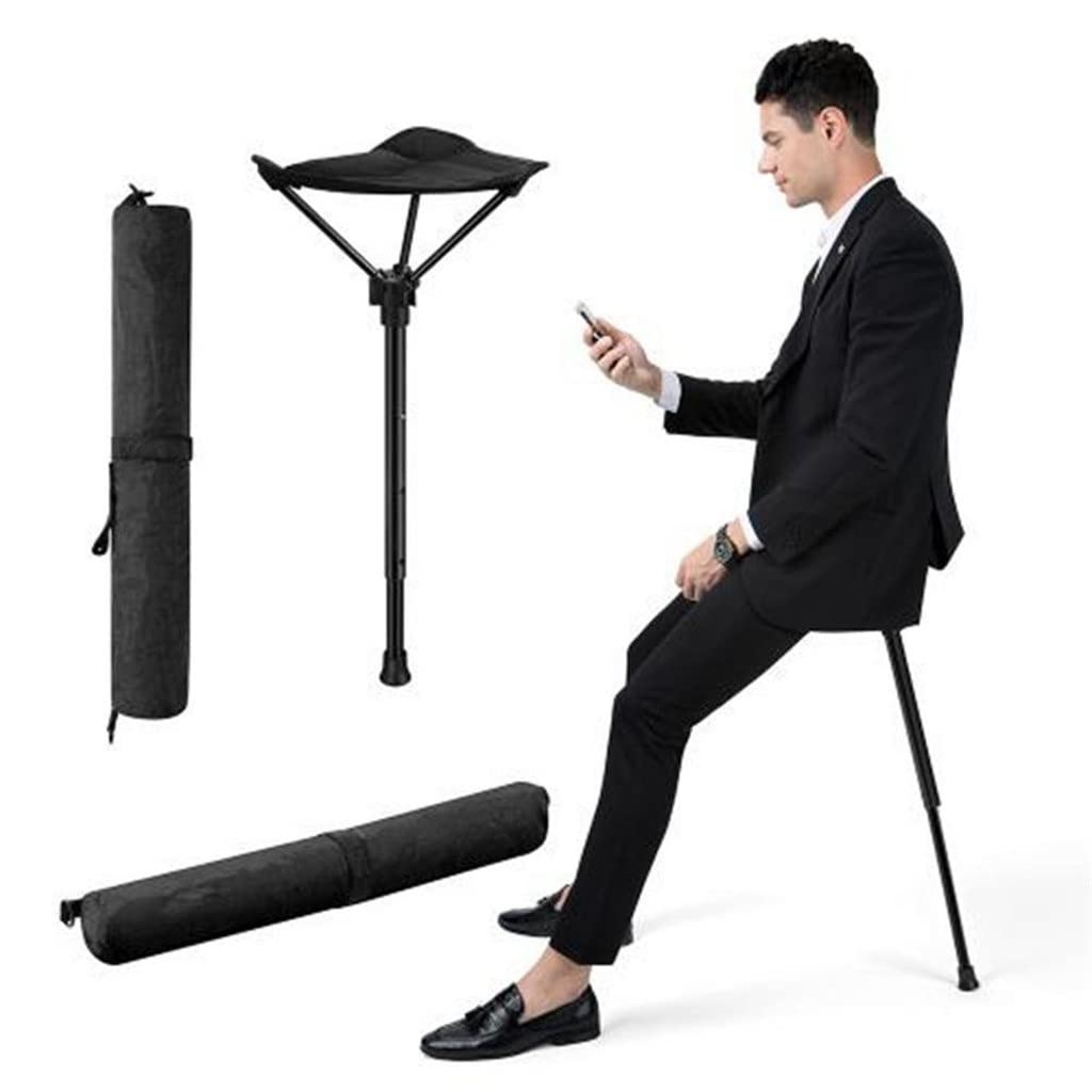 LMMDDP Seat Stick Adjustable Seat Folding Stool Folding Stick Chair Portable Queuing Artifact Carry-on Seat Fishing Telescopic