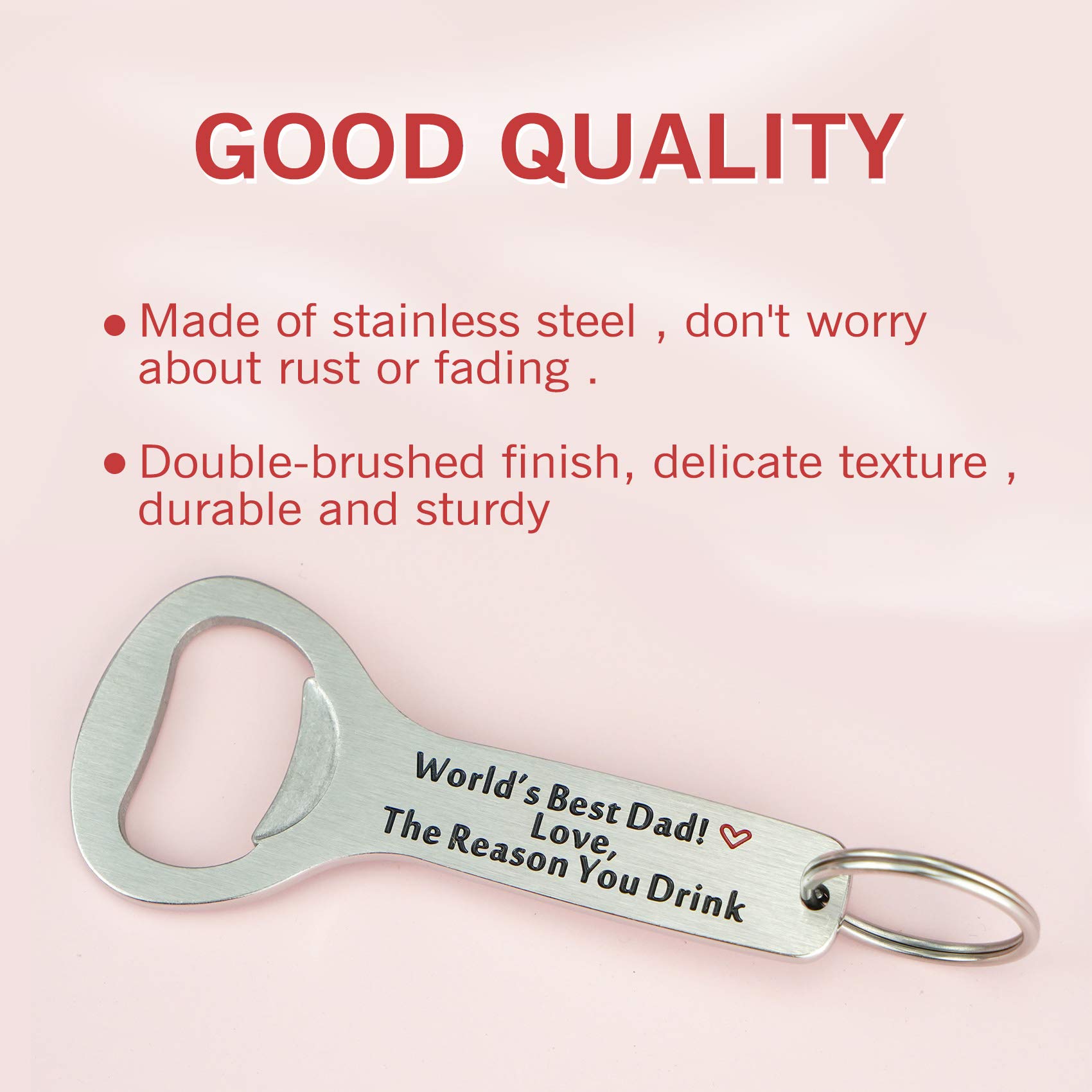Melix Home Dad Gifts Bottle Opener Keychain Fathers Day Present Beer Lover Gift Ideas for Dad Birthday Presents