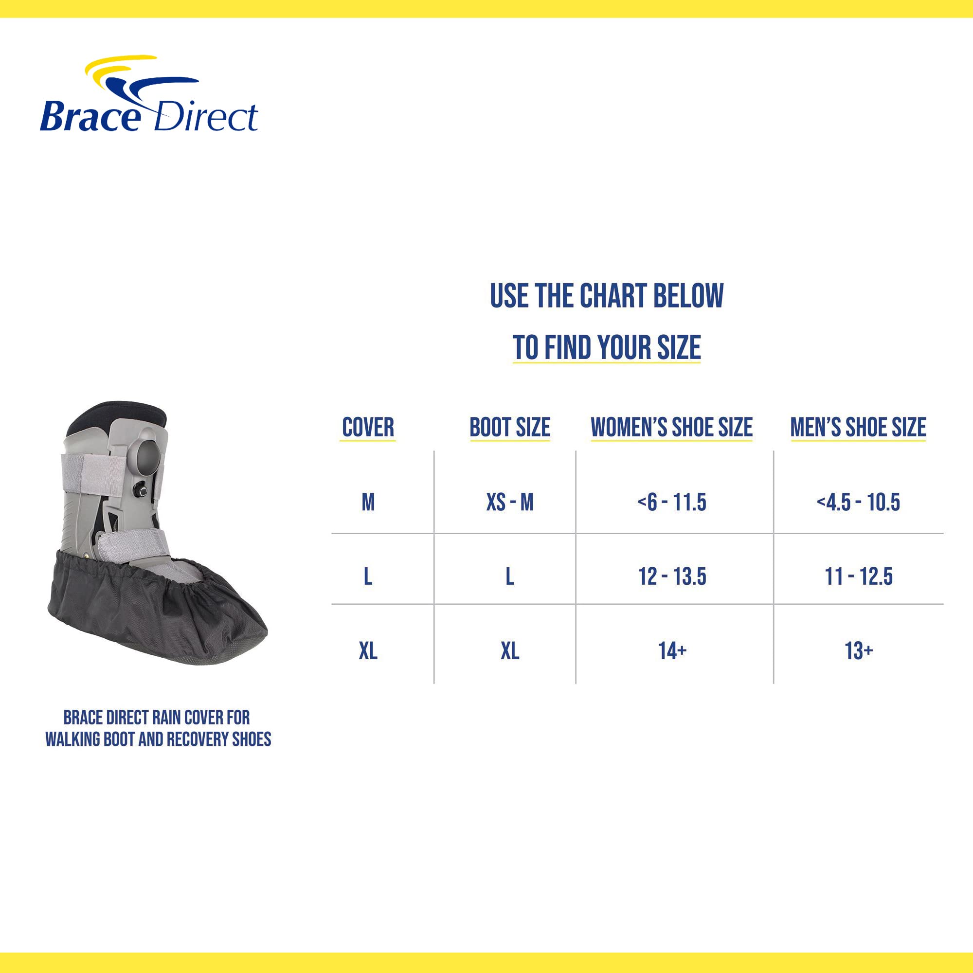 Rain Cover for Walking Boot & Recovery Shoes with High Elastic and Waterproof to Complete Protect; Stay Dry and Clean; Slip-Resistant by Brace Direct