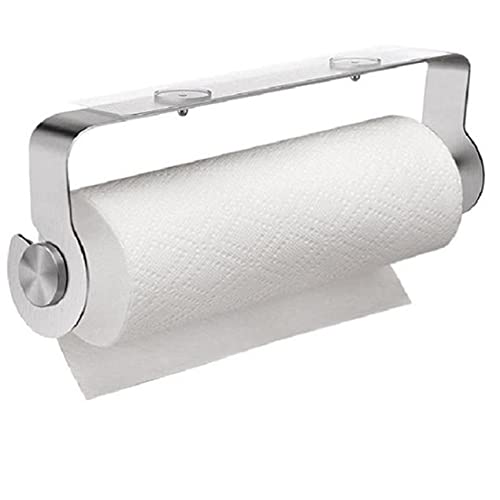 SLSFJLKJ Adhesive Kitchen Roll Paper Holder Under Cabinet Stainless Steel Paper Towel Holder for Kitchen Bathroom No Drilling