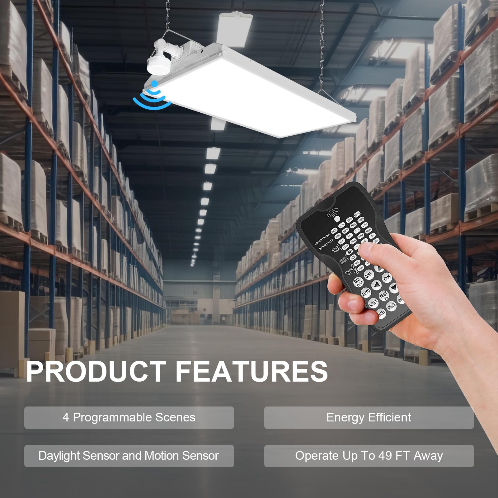 RC-100 Sensor Remote Control Programmer for LED Linear High Bay and UFO High Bay Light,360° Microwave Sensor