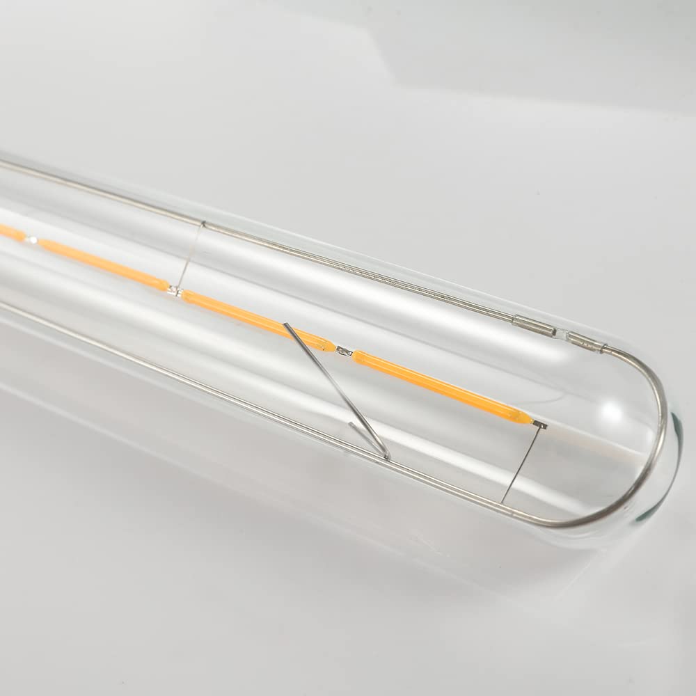 LED Tube Bulbs,Soft White 3000K,T10 Dimmable LED Filament Bulb,8.9in Tubular Edison Light Bulbs 4W Dimmable Tube Vintage Led Bulbs 40 Watt Equivalent,E26 Medium Base Lamp (4-Pack)