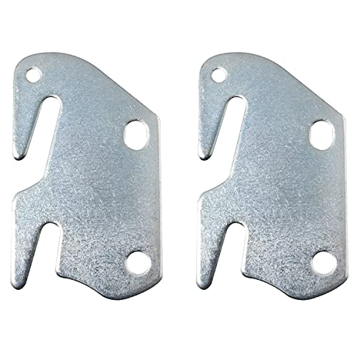 JJHXSM 2pcs Iron Bed Frame Hooks Wooden Bed Rail Hook Plates 3.8x2.3x0.08 Inches for Headboard Replacement Hanging Piece Bed Rail Hook Plate