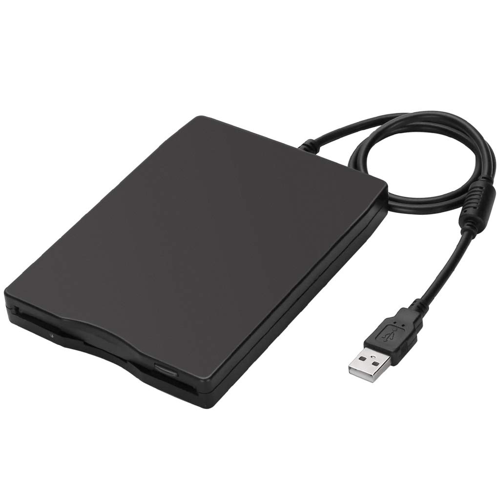 MthsTec USB Floppy Drive, 3.5" USB External Floppy Disk Drive 1.44 MB Slim Plug and Play FDD Drive for PC Windows 2000/XP/Vista/Windows 7/8/10/Mac(Black)