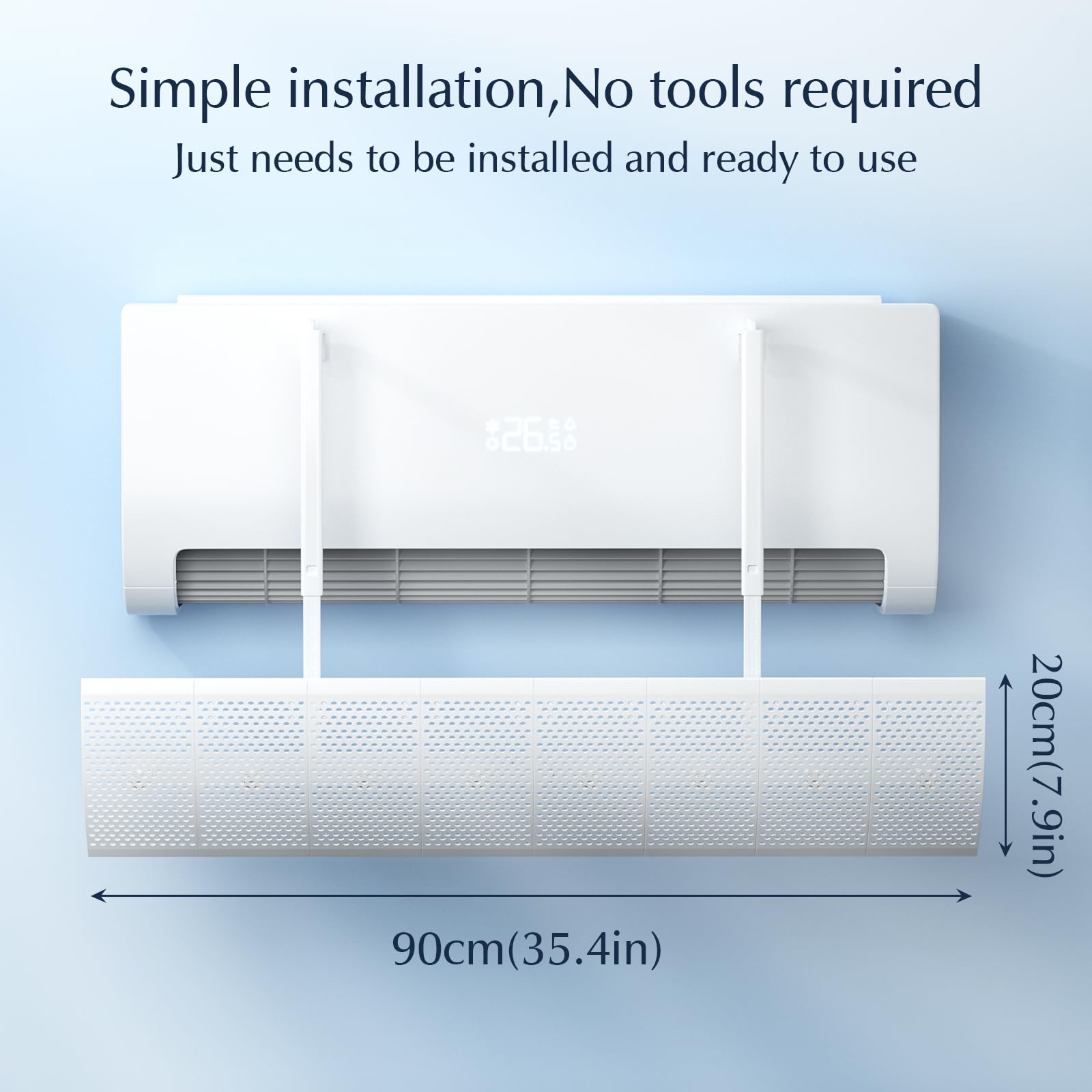 OOCOME Adjustable AC Air Deflector, Conditioner Air Vent Deflector, Air Wing Air Cooled Baffle for Split Air Conditioners, Adjustable Wind Direction in 8 Directions, Witch