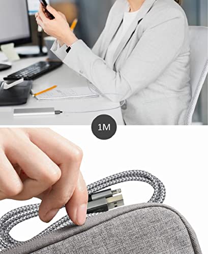 IDISON MFi Certified iPhone Charger, 4Packs(3/6/6/10FT) USB iPhone Charging Cable Nylon Braided Fast Charging Cord Compatible for iPhones/Pad(Gray +White)