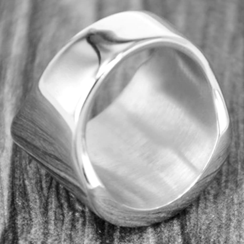 Jude Jewelers 16mm Stainless Steel Chunky Wedding Band Statement Promise Party Biker Ring (Silver, 9)