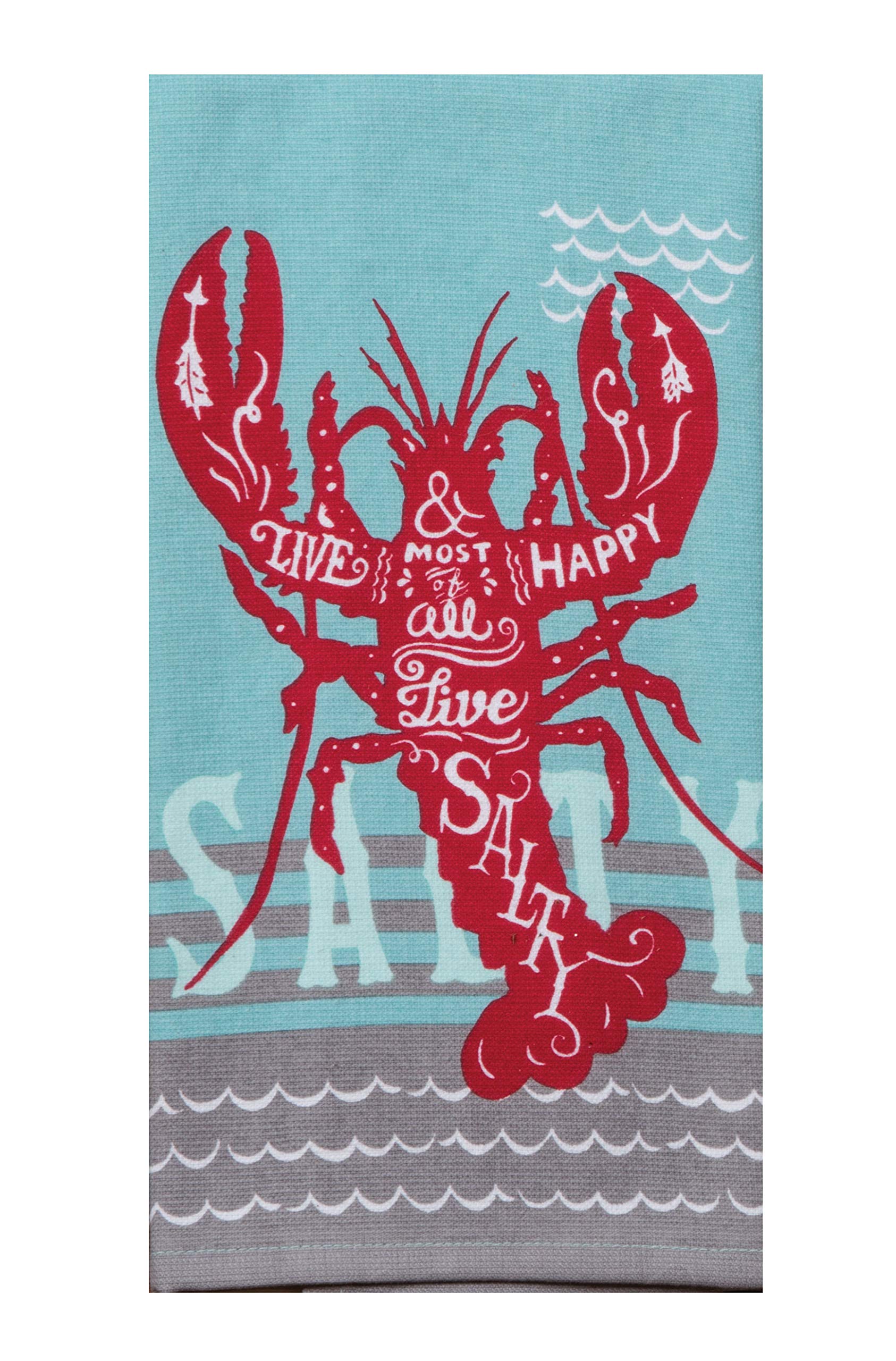 Kay Dee Designs Live Salty Lobster DP Dish Towel, 16 x 26, Various