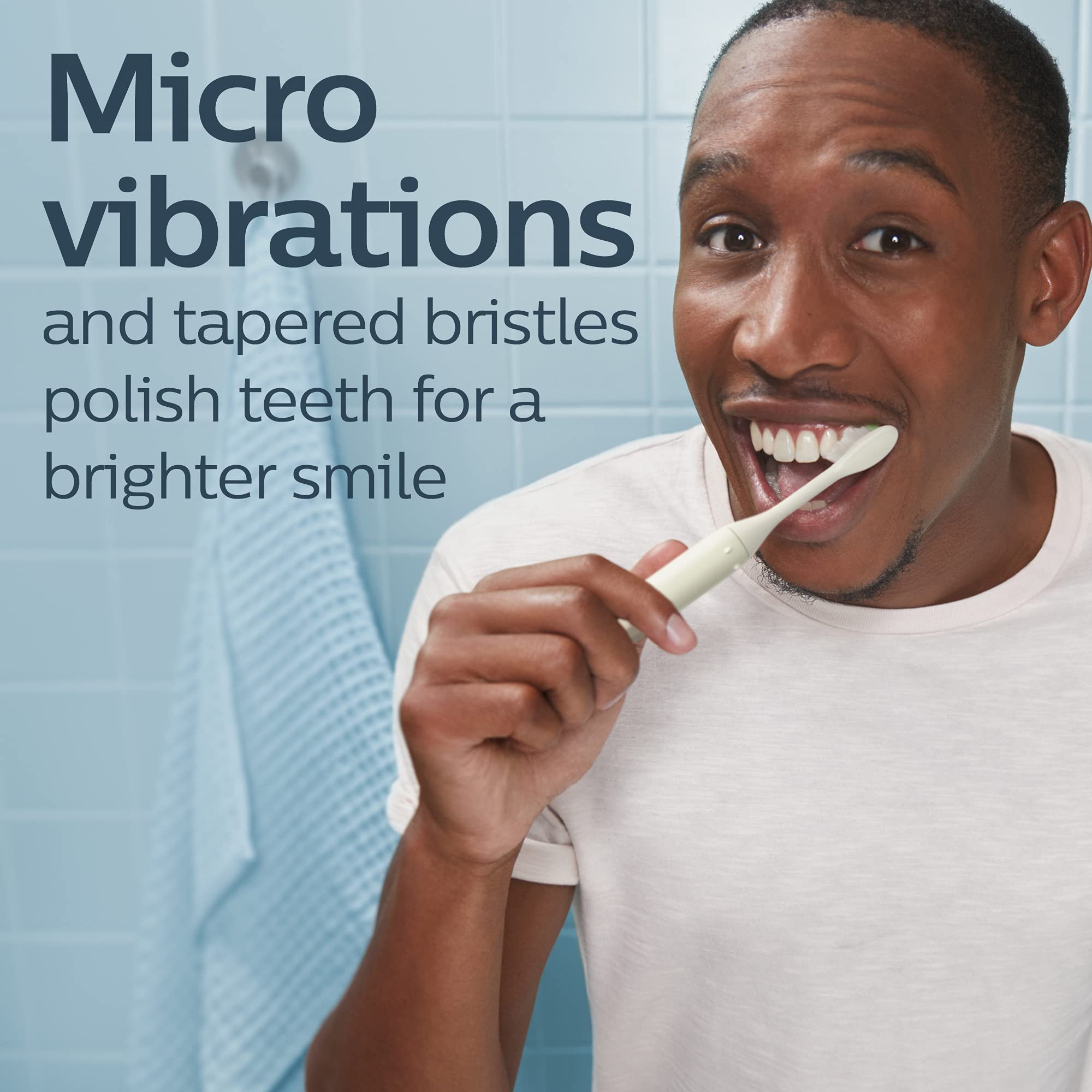 Philips One by Sonicare Rechargeable Toothbrush, Snow, HY1200/07 with Philips One by Sonicare, 2 Brush Heads, Snow, BH1022/07