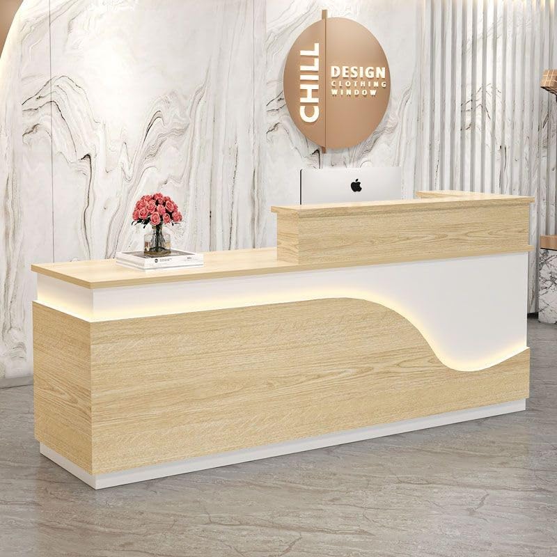Sohodoo Ergonomically Designed Service Desk - Crafted from Quality Wood, Suitable for Lobbies and Retail Environments(C,120 cm x 60 cm x 100 cm)