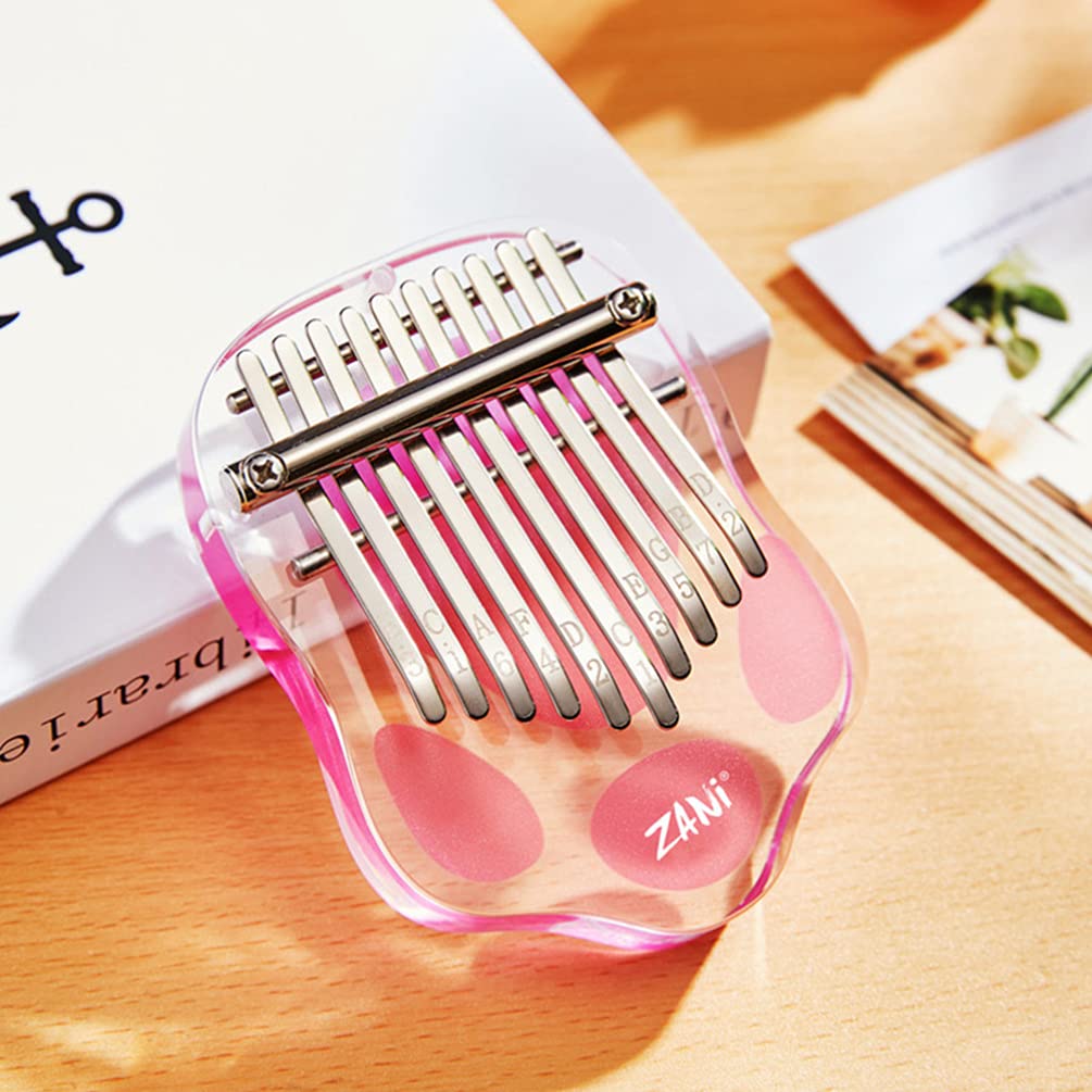 Kalimba 10 Keys Thumb Piano Acrylic Mbira Finger Piano with Tuning Hammer Musical Instruments for Beginners FARUTA