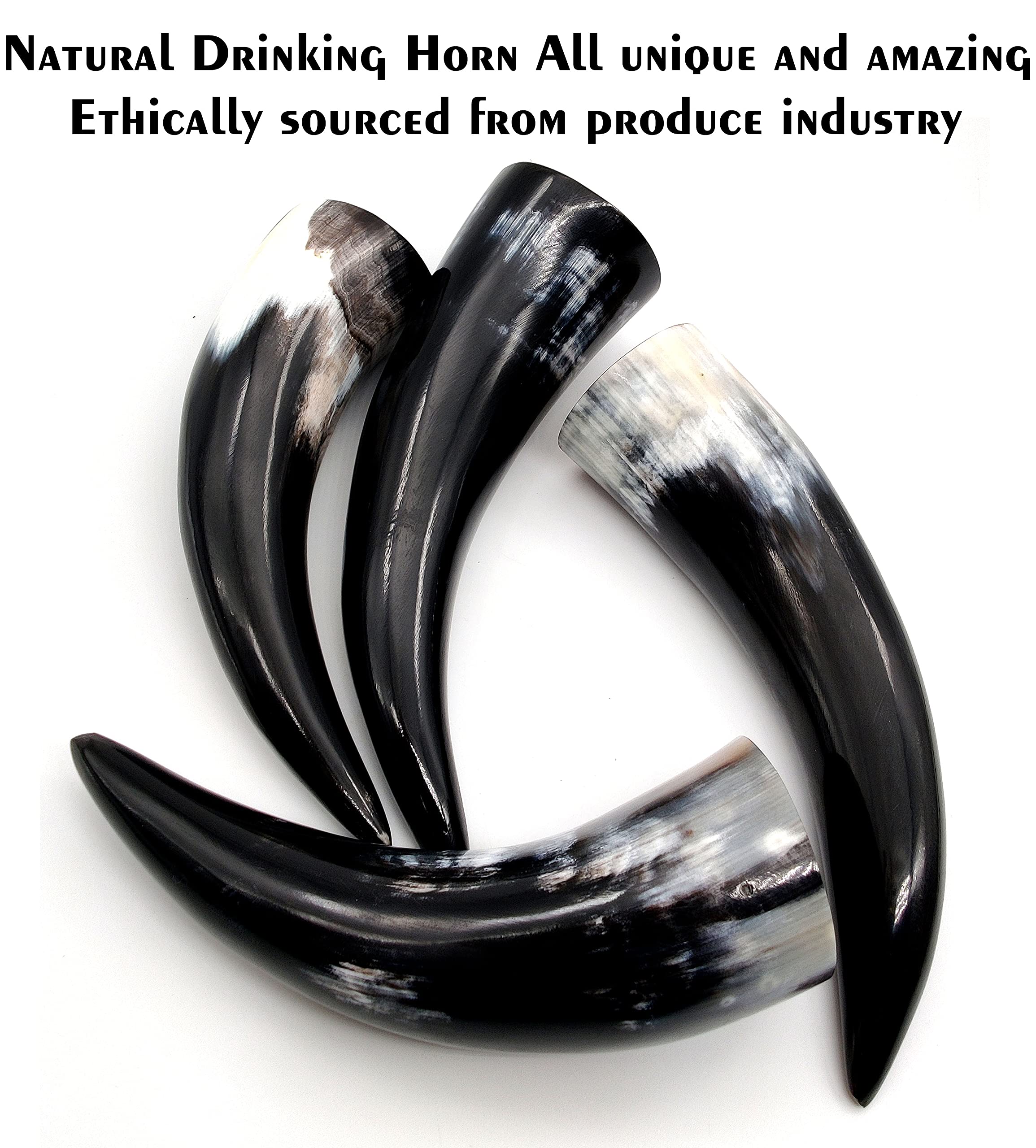Viking Drinking short Horn with Leather Holster Authentic & Food Safe Cup – No Leaks – Norse Drinking Beer Mug with 8-10oz Capacity Best Choice of Vikings & Game of Thrones and Viking Theme & Fans